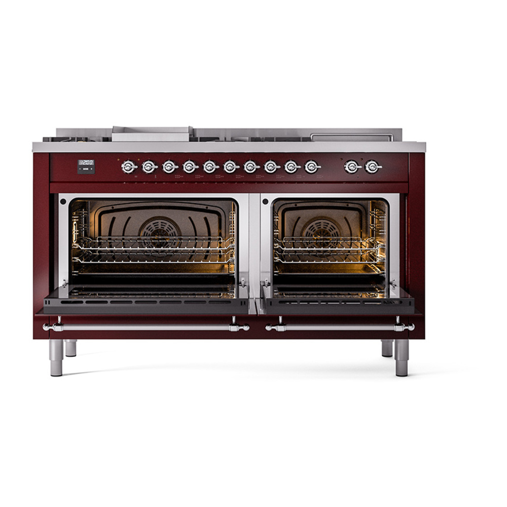 ILVE UN60FSQNMPBUCLP Nostalgie II Noblesse 60 inch Dual Fuel Range (7 ...