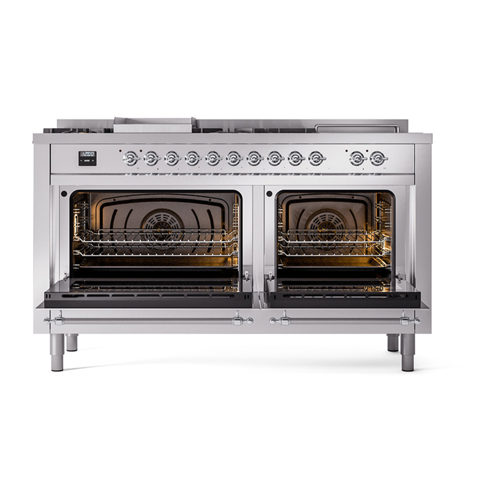 ILVE UN60FSQNMPSSC Nostalgie II Noblesse 60 inch Dual Fuel Range (7 ...