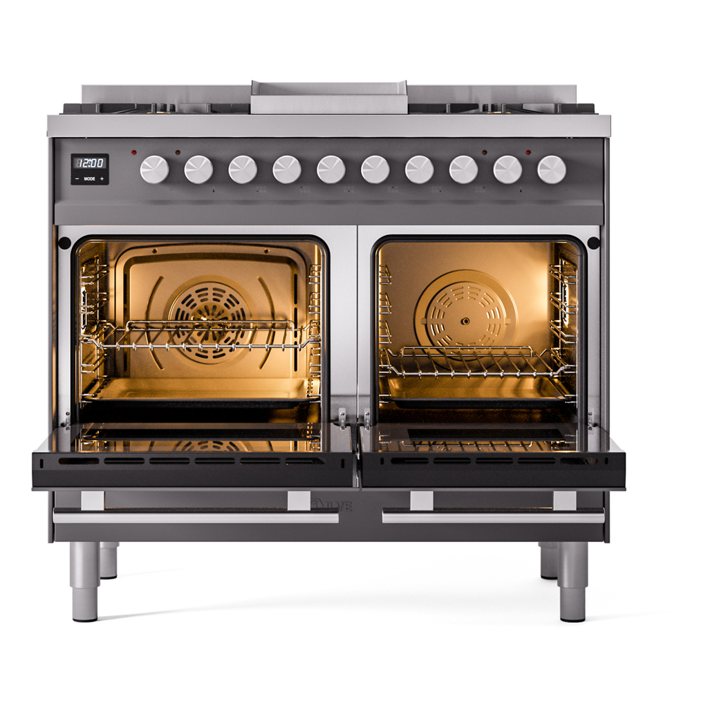 ILVE UPD40FWMPMGLP Professional Plus II 40 inch Dual Fuel Range (Liquid ...