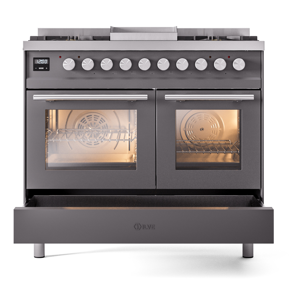 ILVE UPD40FWMPMGLP Professional Plus II 40 inch Dual Fuel Range (Liquid ...