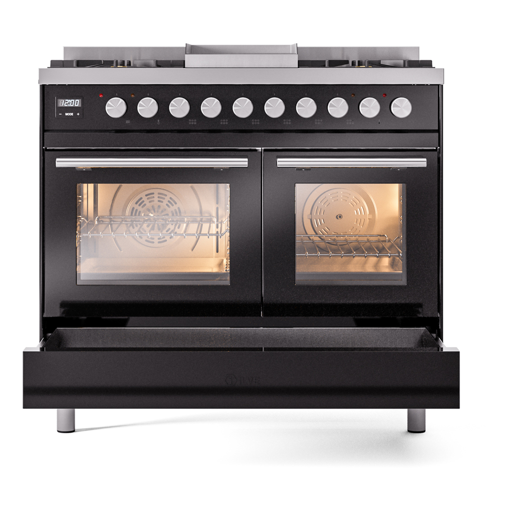 ILVE UPD40FWMPBK Professional Plus II 40 inch Dual Fuel Range (Natural ...