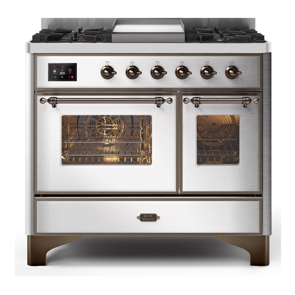 ILVE UMD10FDNS3SSBLP Majestic II 40 inch Dual Fuel Range with 6 Burners ...