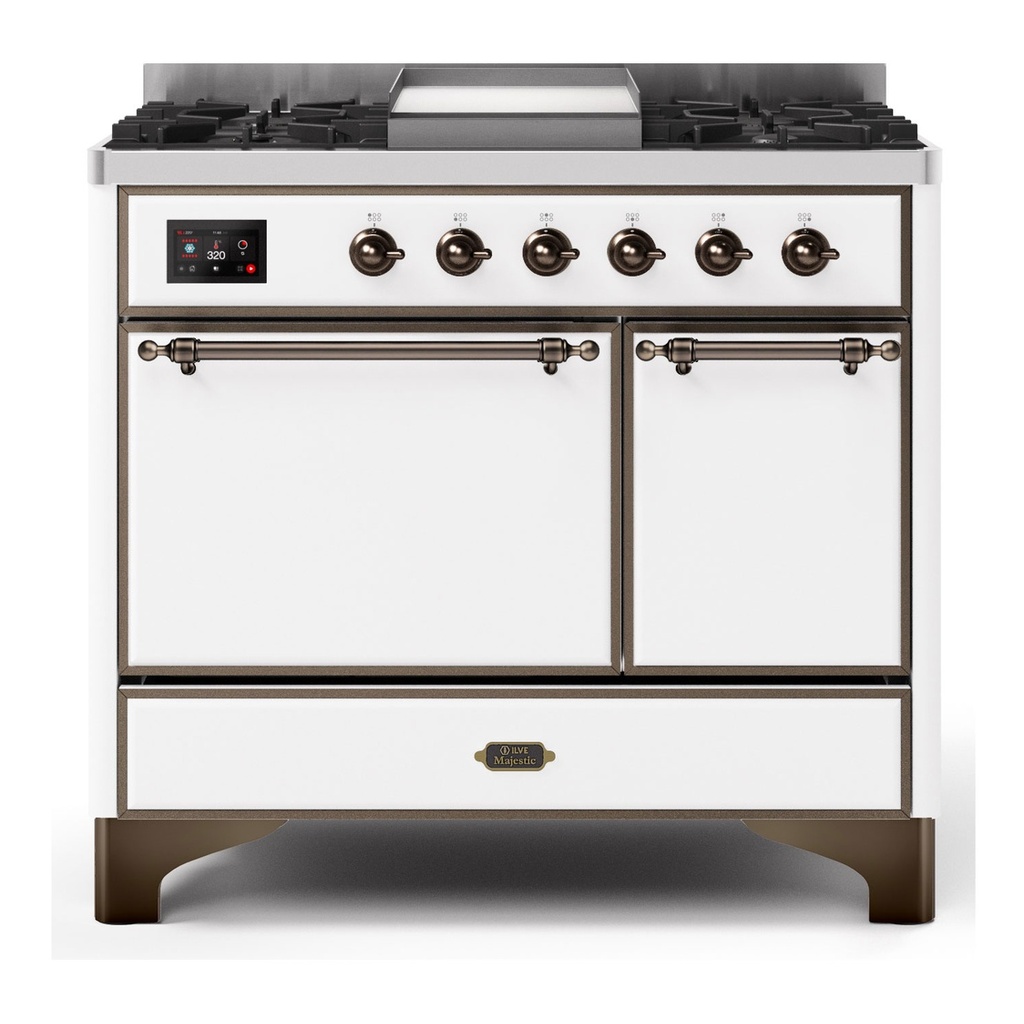 ILVE UMD10FDQNS3WHBLP Majestic II 40 inch Dual Fuel Range (Liquid ...