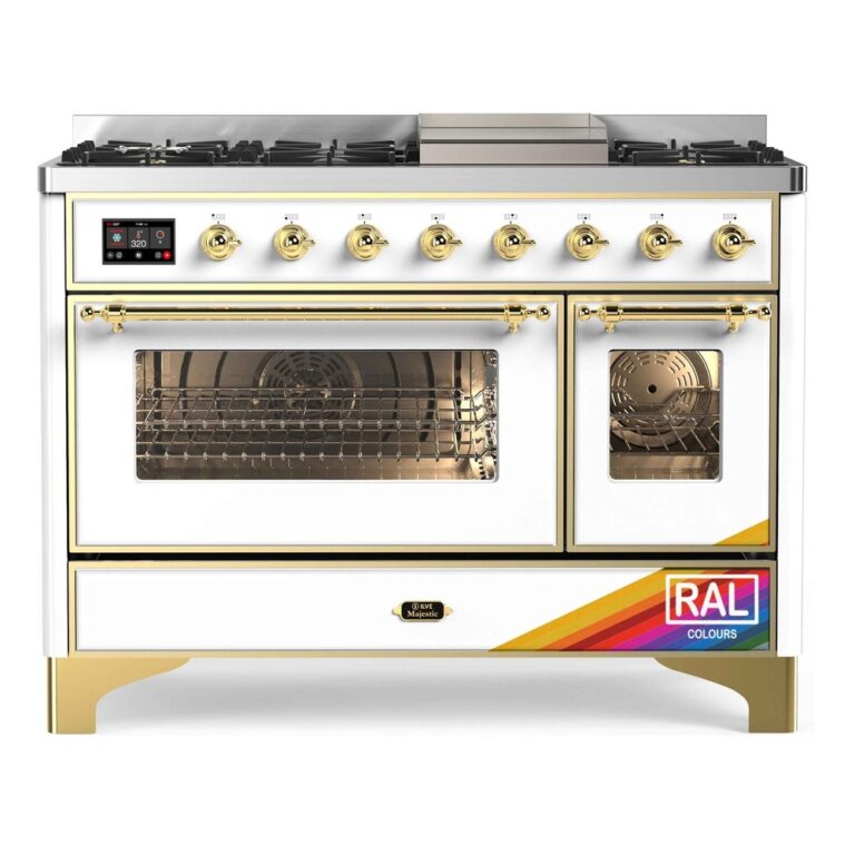 ILVE UM12FDNS3RAG Majestic II 48 inch Dual Fuel Range with 8 Black ...