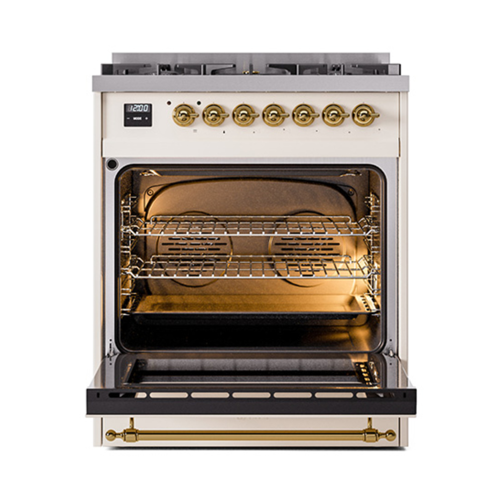 ILVE UN30QNMPAWGLP Nostalgie II Noblesse 30 inch Dual Fuel Range ...