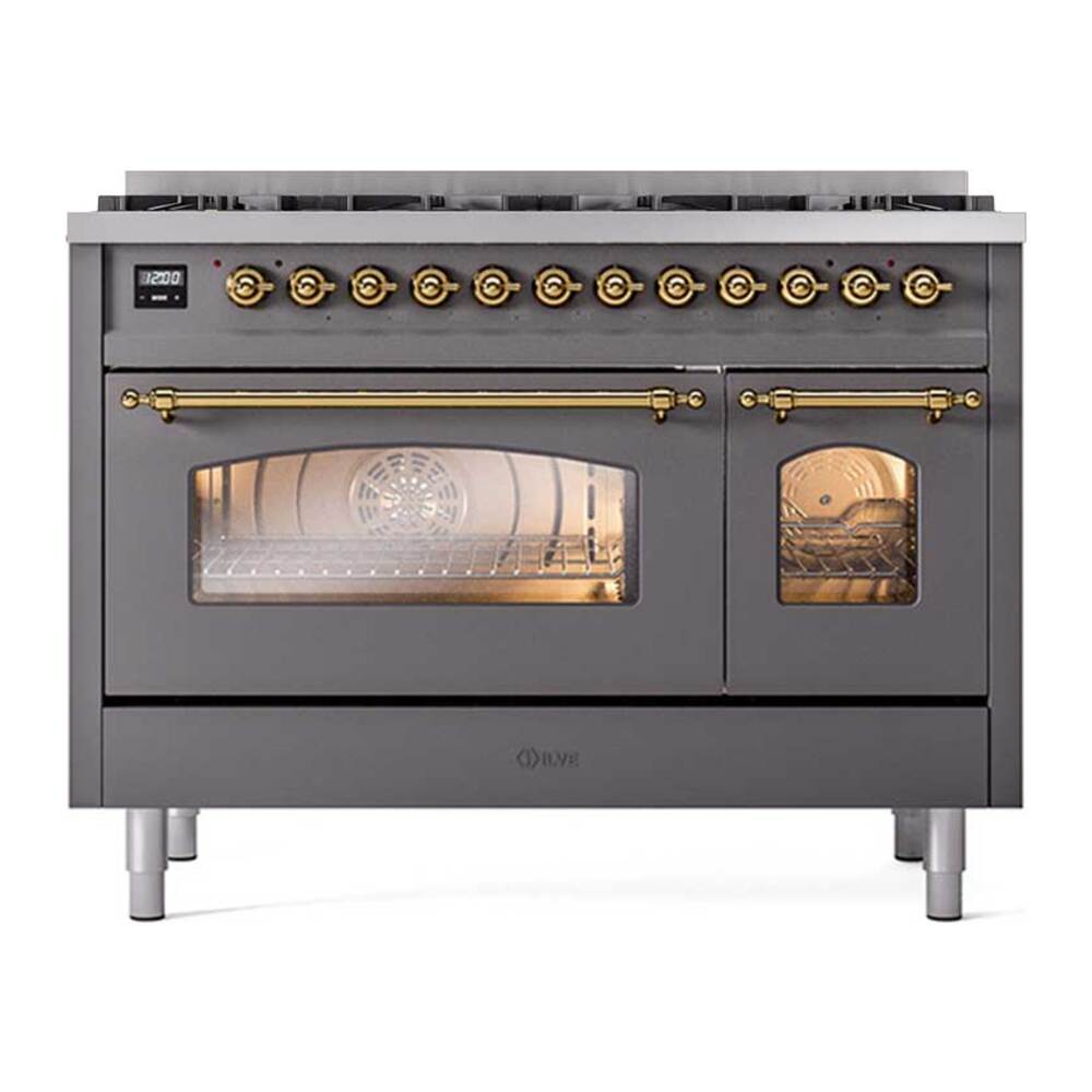 ILVE UP488NMPMGGLP Nostalgie II 48 inch Dual Fuel Range with 8 Total ...